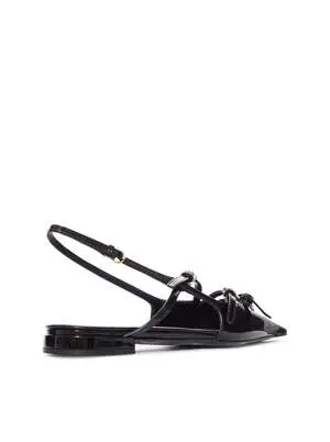 Miu Miu Suede Slingback Ballerinas With Buckles - Black