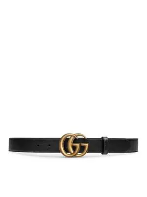 Gucci Gg Marmont Thin Belt - Black