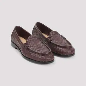 Bottega Veneta Silenzio Supple Intrecciato Loafer - Red