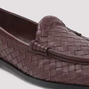 Bottega Veneta Silenzio Supple Intrecciato Loafer - Red