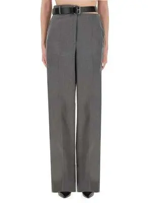 Stella McCartney Flannel Belted Straight Leg Pants