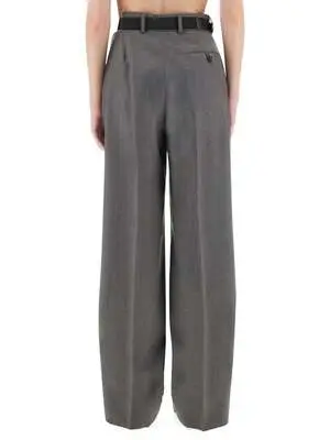 Stella McCartney Flannel Belted Straight Leg Pants