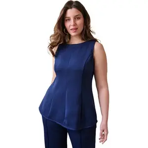 JESSICA LONDON Peplum Top - Navy