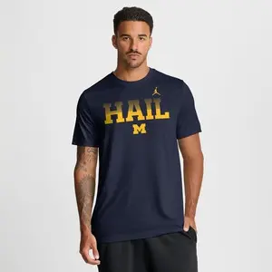 JORDAN BRAND Michigan Wolverines Primetime Legend Kinetic Mantra Dri-fit T-shirt - Navy