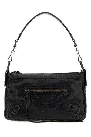 Balenciaga Mini Le City Moto Shoulder Bag - Black
