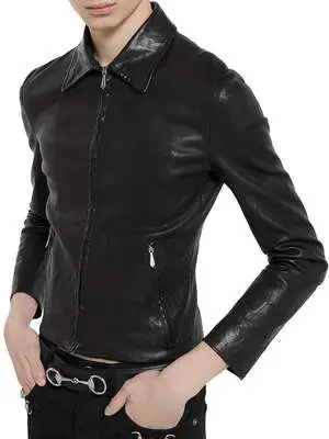 Gucci Washed Stretch Nappa Leather Jacket