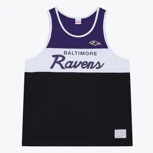 Mitchell & Ness Purple Baltimore Ravens Head Coach Tank Top - Black