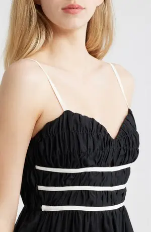 Moon River Shirred Tiered Midi Sundress