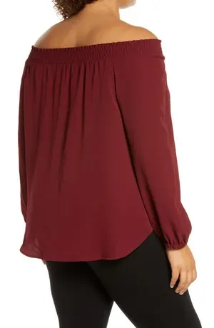 Michael Kors Tie Front Off The Shoulder Crepe Blouse