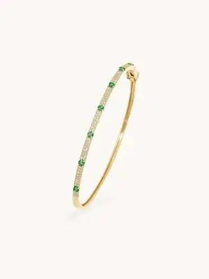 THE GOLD ALBUM Rolling Gemstones Bangle - Emerald