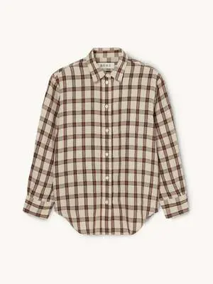RÓHE Oversized Check Linen Shirt