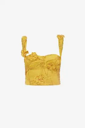 LEO LIN Lexi Embellished Sweetheart Neckline Crop Top