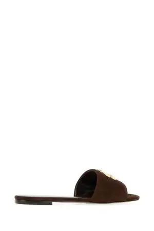 Tory Burch Chocolate Suede Eleanor Slippers
