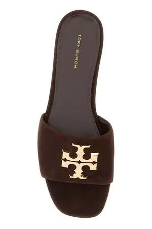 Tory Burch Chocolate Suede Eleanor Slippers