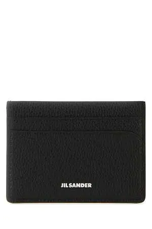 JIL SANDER Leather Card Holder - Black