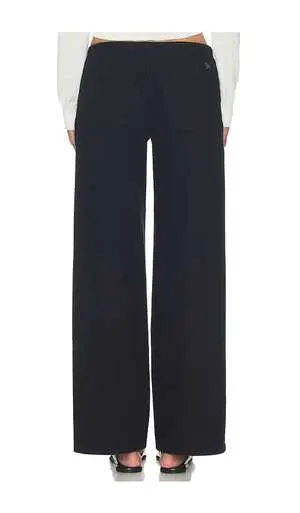 Still Here Wide Leg Corduroy Denim Jeans - Black