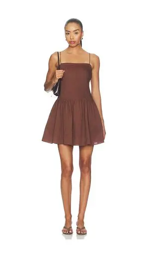Onia Dropped Waist Pintuck Dress - Brown