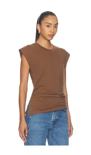 PISTOLA Nya Draped Tee In Brown