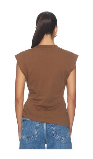 PISTOLA Nya Draped Tee In Brown