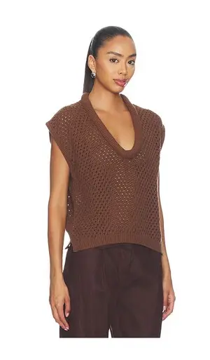 PISTOLA Beck Open Knit Cropped Sweater