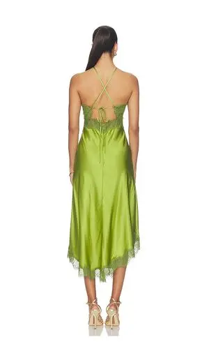 A.L.C. Lucia Halterneck Dress With Lace Trim