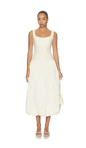 CURAAE BY ELLIATT Delia Midi Dress In Cream - Vanilla