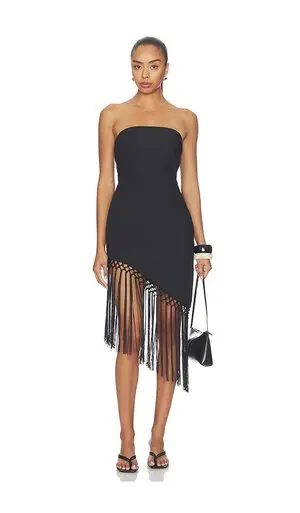 SNDYS. Caspian Mini Dress With Tassels - Black