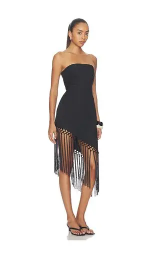 SNDYS. Caspian Mini Dress With Tassel Trim - Black