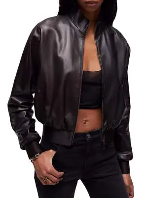 Gucci Bomber Jacket In Soft Nappa Leather - Brown