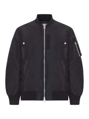 Sacai Nylon Bomber Jacket With Zip - Black