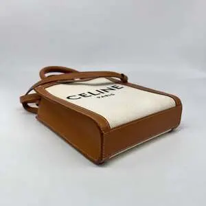 Celine Leather And Canvas Tote Bag
