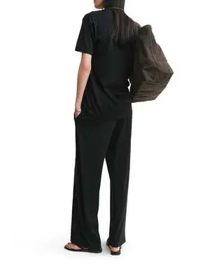 TOTEME Cotton And Silk Deep U-neck T-shirt
