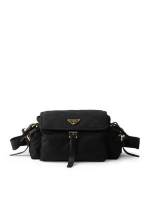 Prada Explore Medium Re-nylon Bag With Flap - Black