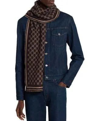 Gucci Gg Jacquard Wool Scarf