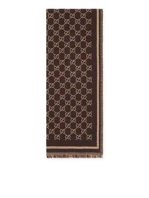 Gucci Gg Jacquard Wool Scarf - Multicolor
