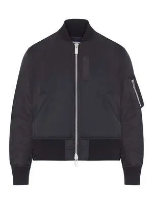 Sacai Nylon Bomber Jacket With Zip - Black