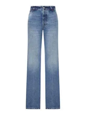 Miu Miu Straight Leg Denim Jeans Medium Wash - Multicolor