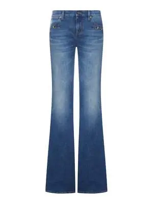 Gucci Stretch Cotton Jeans With Horsebit Detail