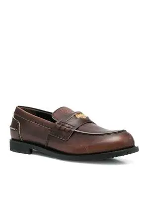 Miu Miu Vintage Effect Leather Loafers - Multicolor