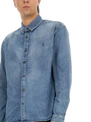 Saint Laurent Denim Cassandre Shirt