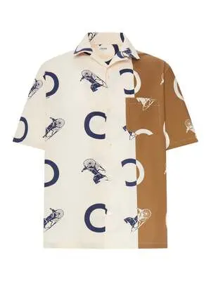 Celine Celine Men Printed Silk Bowling Shirt Multicolor