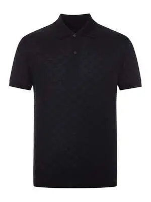 Gucci Gg Jacquard Technical Jersey Polo - Black