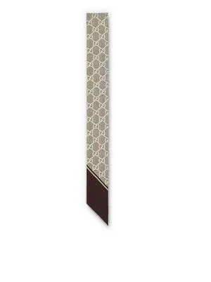 Gucci Printed Silk Ribbon - Brown