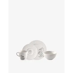 VILLEROY & BOCH Manufacture Rock Blanc Mickey Mouse 4-piece Porcelain Breakfast Set - One-color