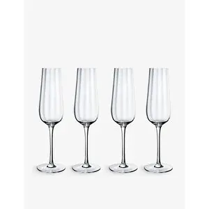 VILLEROY & BOCH Rose Garden Glass Champagne Flutes Set Of Four - One-color