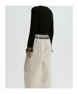 BY MALENE BIRGER Shelly Cropped Cardigan With Embellished Hem And Cuffs