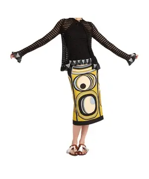 La DoubleJ Long-sleeved Knitted Cardigan With Ruffled Edges