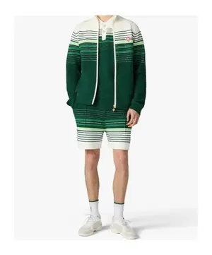 Casablanca Green & White Striped Bouclé Shorts