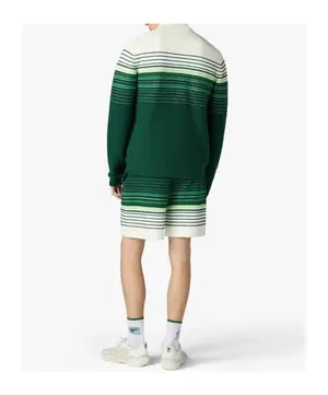 Casablanca Green & White Striped Bouclé Shorts