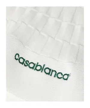 Casablanca Textured Trim Knitted Skirt - White